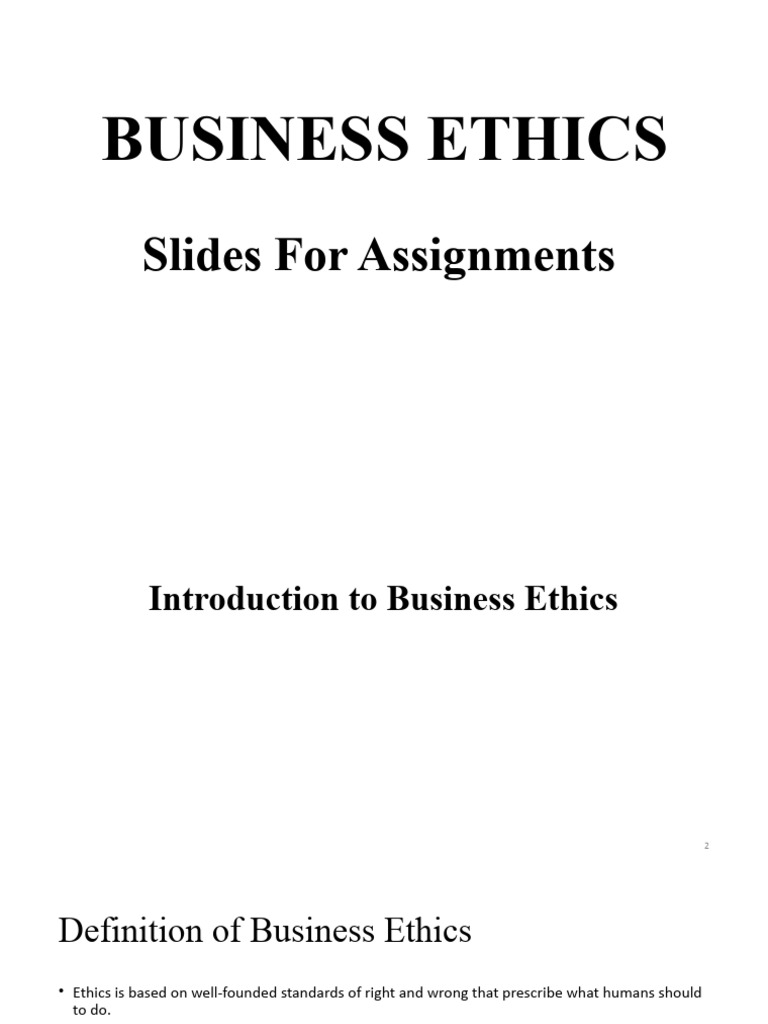Business Ethics - Slides For Assignments | PDF | Corporate Social ...