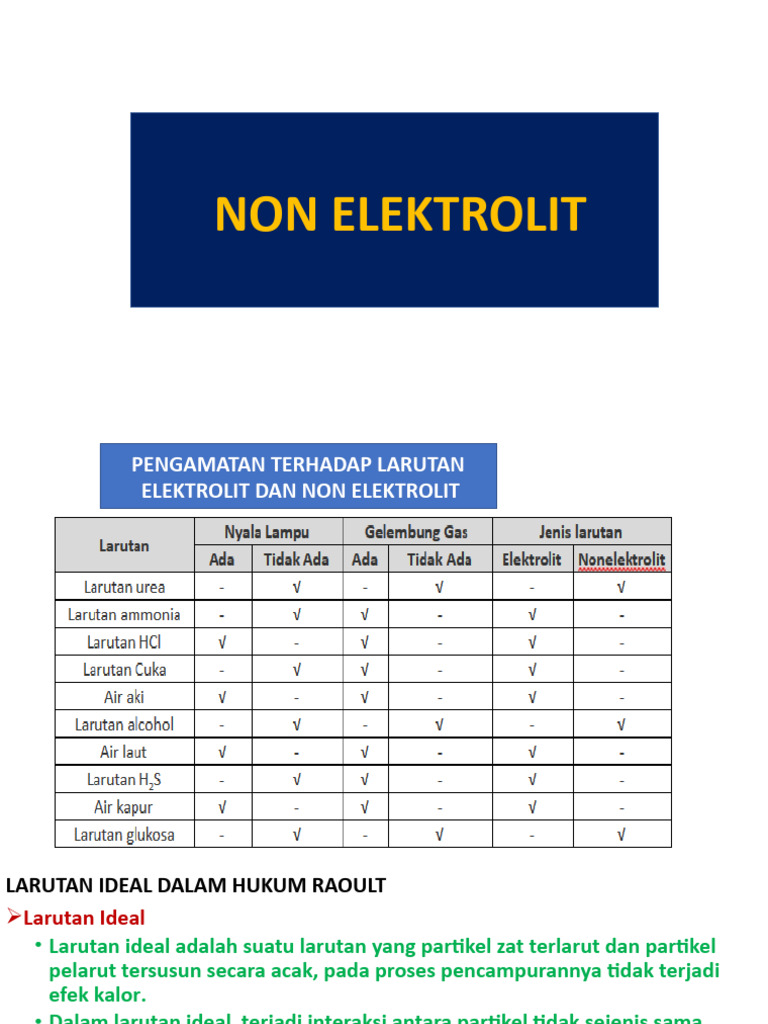 Larutan Non Elektrolit | PDF