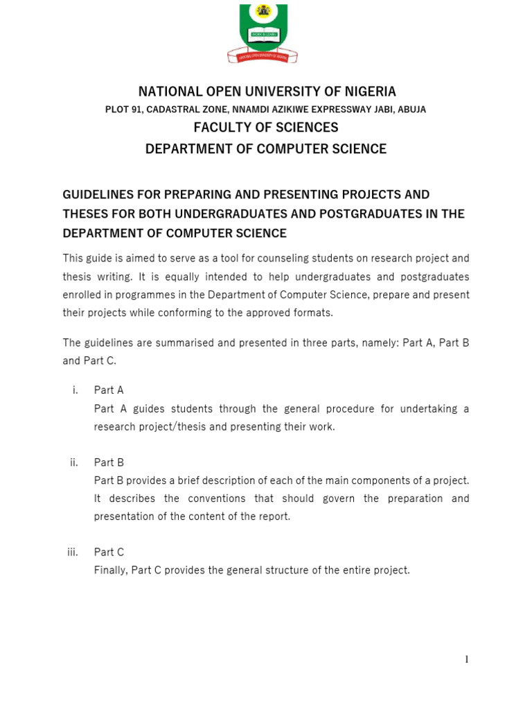 Guidelines For Preparing and Presenting Projects and Theses | PDF | Statistics | Thesis