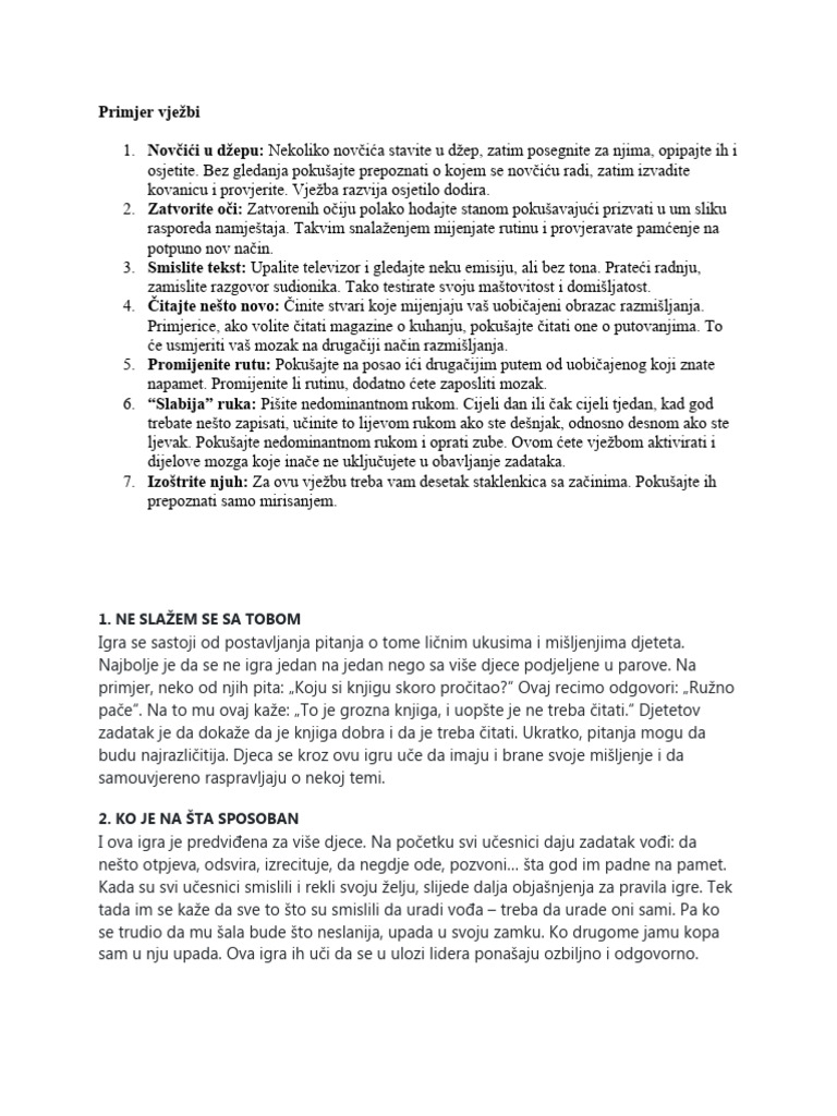 Primjer Vježbi | PDF