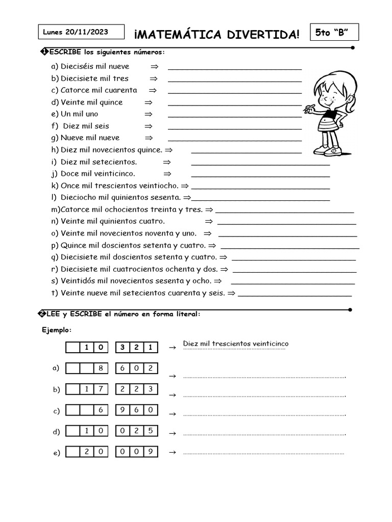 Ejercicios de Matemáticas para Niños | PDF