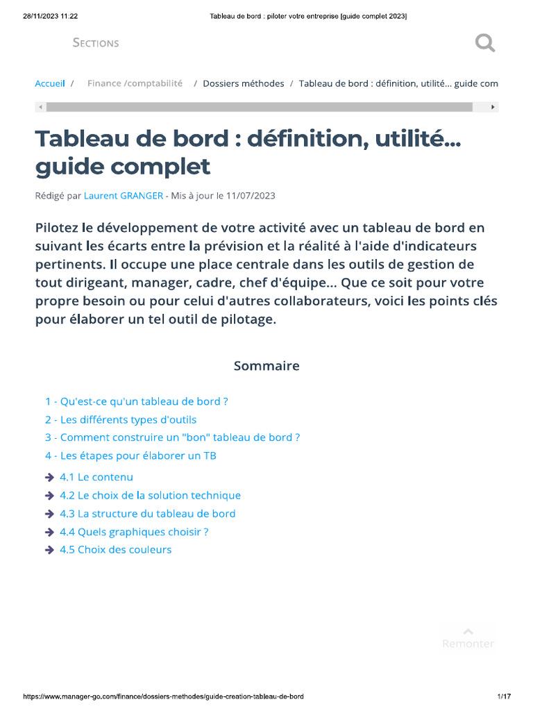 Guide Creation Tableau de Bord | PDF