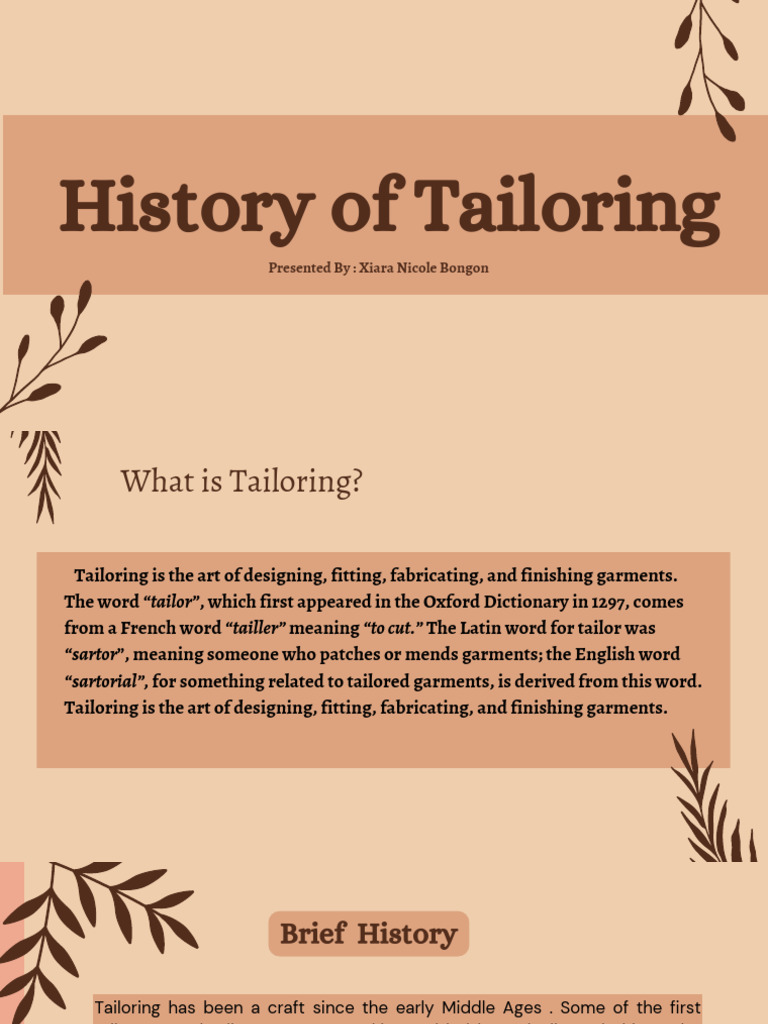 Brief History of Tailoring | PDF