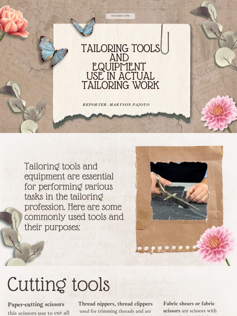 Tailoring Tools and Equipment Use in Actual Work | PDF | Sewing | Seam ...