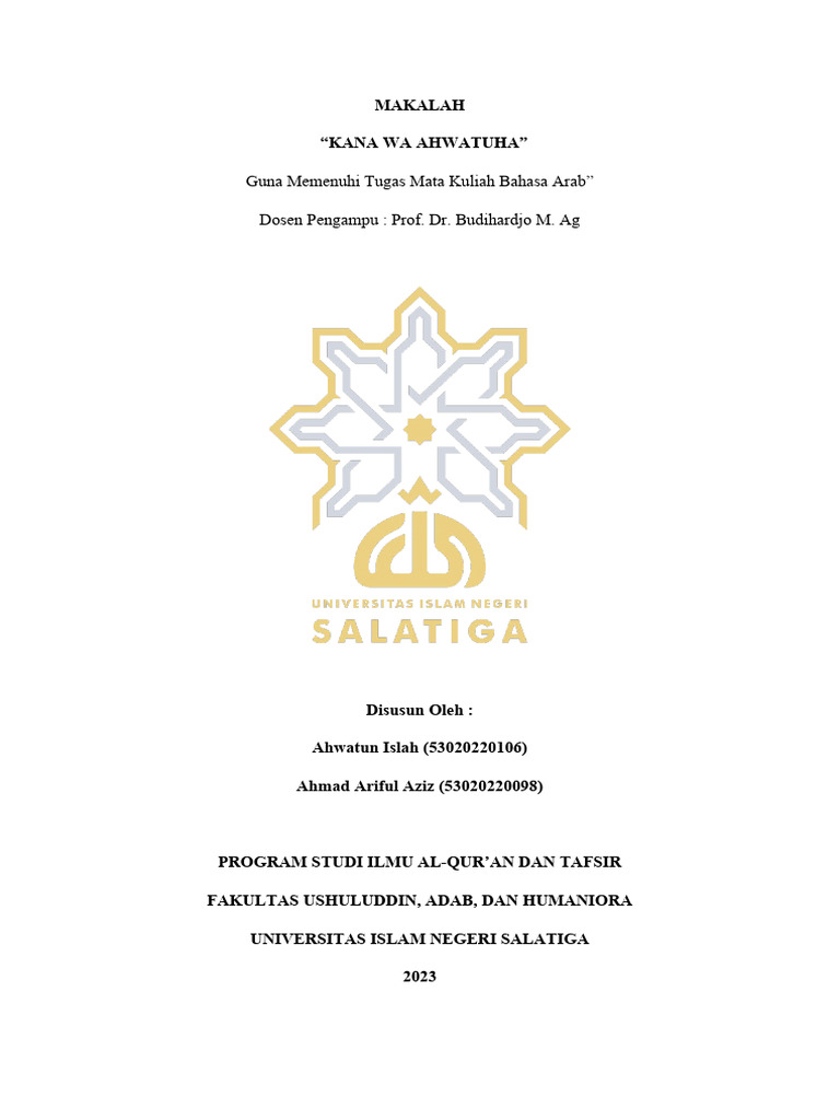 Makalah Bhs Arab Ahwa | PDF