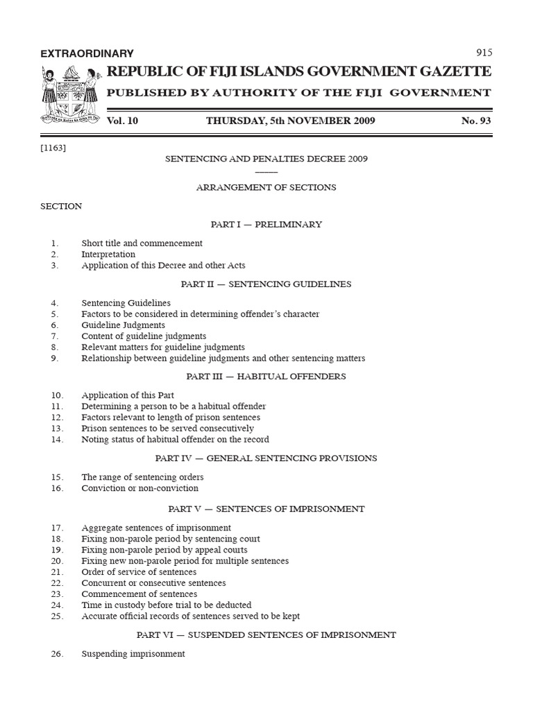 Sentencing and Penalties Decree 2009 | PDF | Fine (Penalty) | Sentence ...