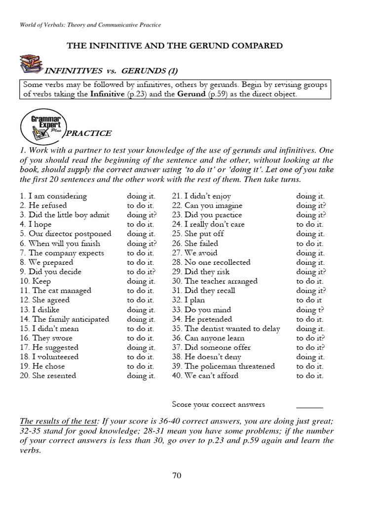 GERUND vs sinfinitives ВЫУЧИ ГРУППУ D | PDF | Verb | Édouard Manet