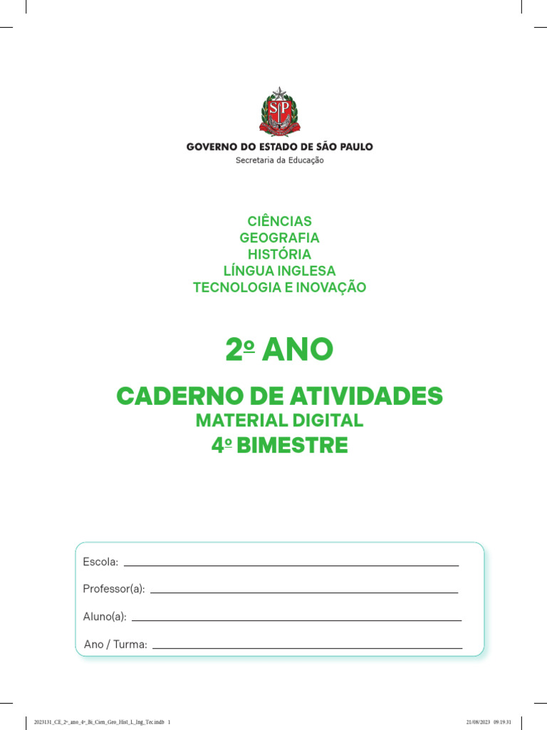 CE 2º Ano 4º Bi Cien Geo Hist L Ing Tec | PDF | Sol | Reflexão (Física)