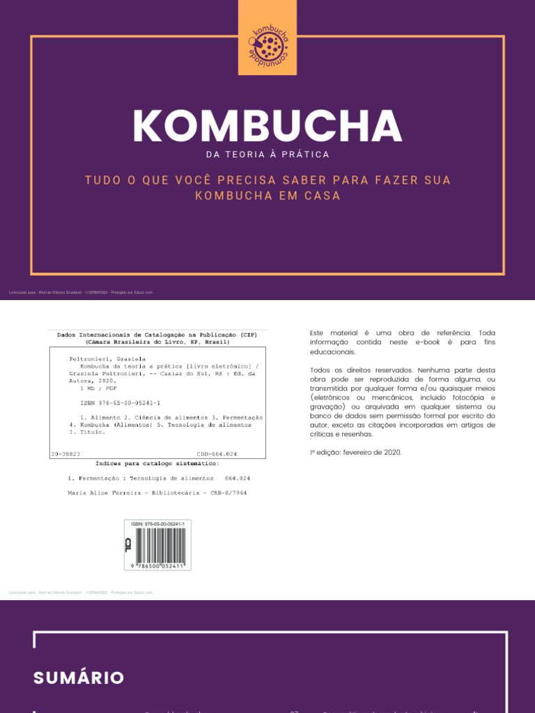 Kombucha Da Teoria A Pratica - Primeira Edicao 02 - 2020 1 | PDF | Chá ...