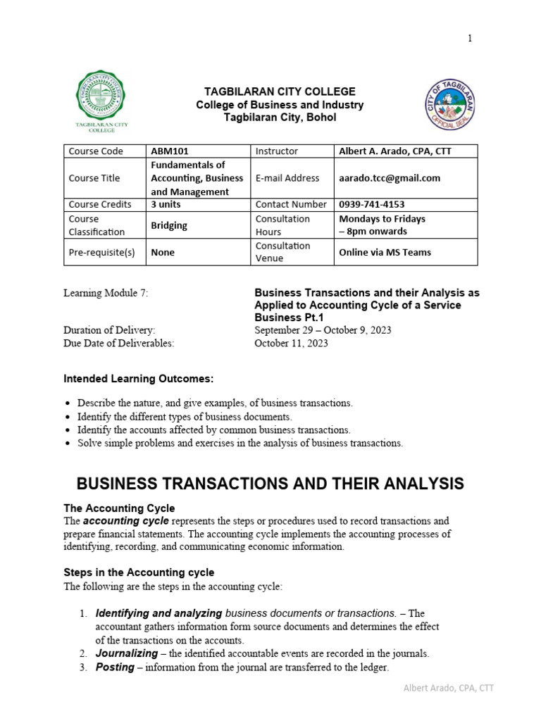 Business Transactions Analysis Guide | PDF | Debits And Credits | Receipt