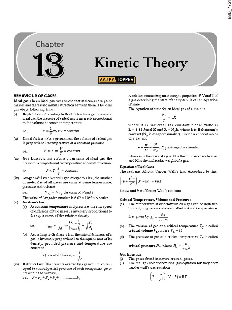 Understanding Gas Laws and Kinetic Theory | PDF | Gases | Temperature
