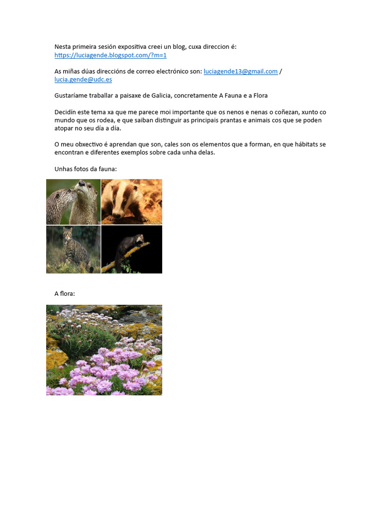 Lucía Gende, A Fauna e A Flora | PDF