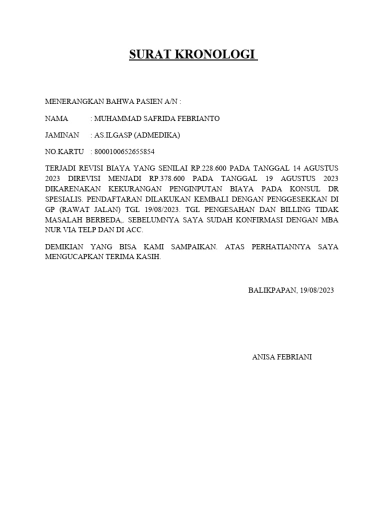 Surat Kronologi | PDF