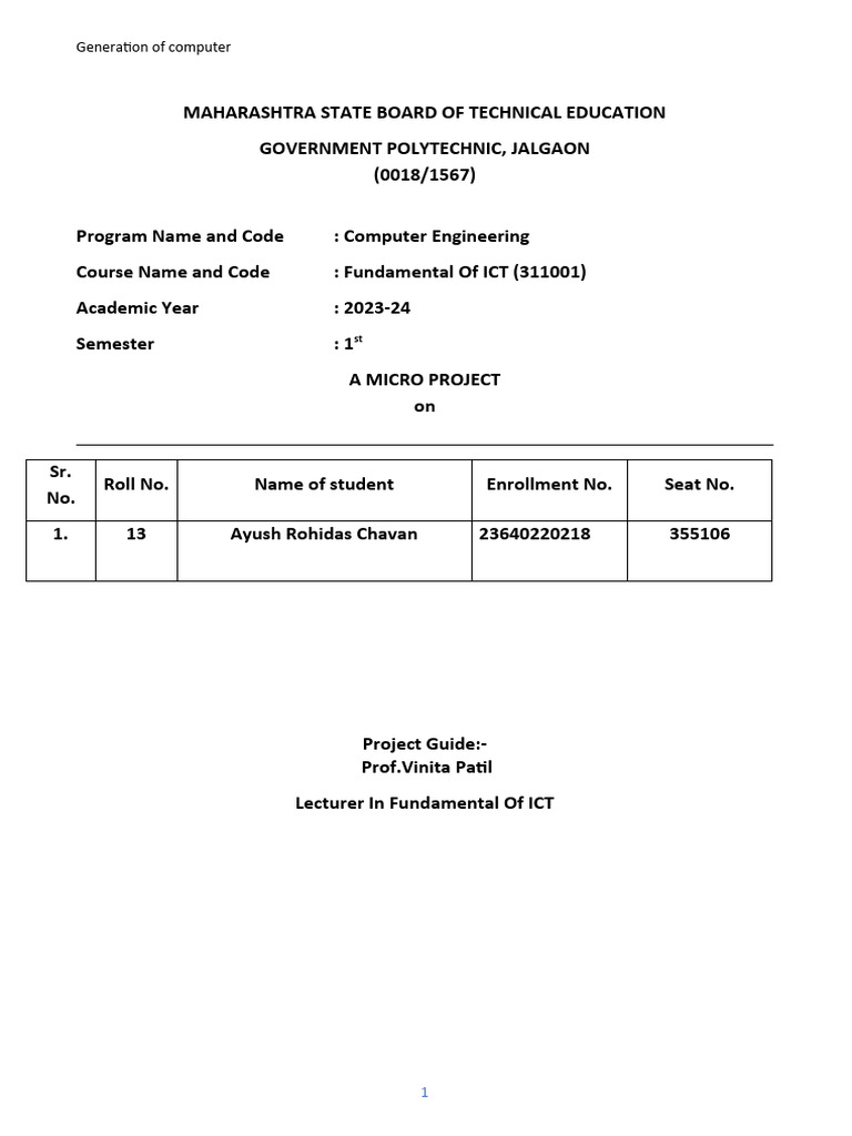 ICT Microproject Final? | PDF | Integrated Circuit | Microprocessor
