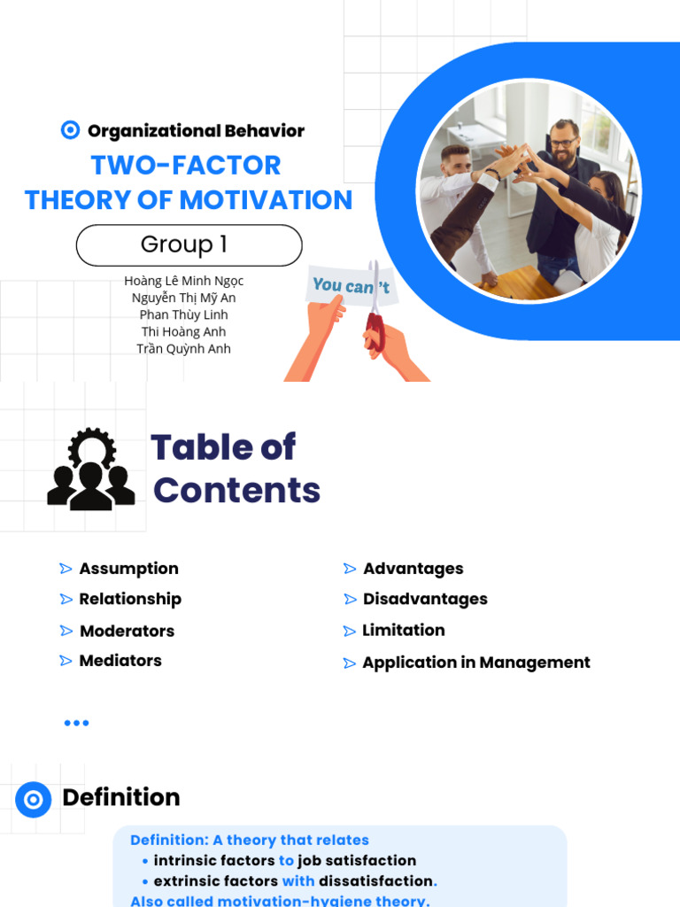 (GROUP 1) Two-Factor Theory of Motivation | PDF | Motivational | Motivation