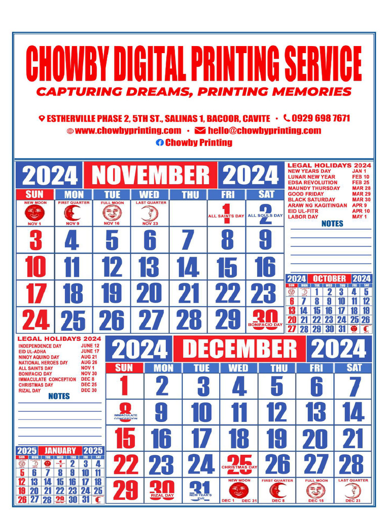 6 Pages Commercial Calendar - Long - Folio | PDF