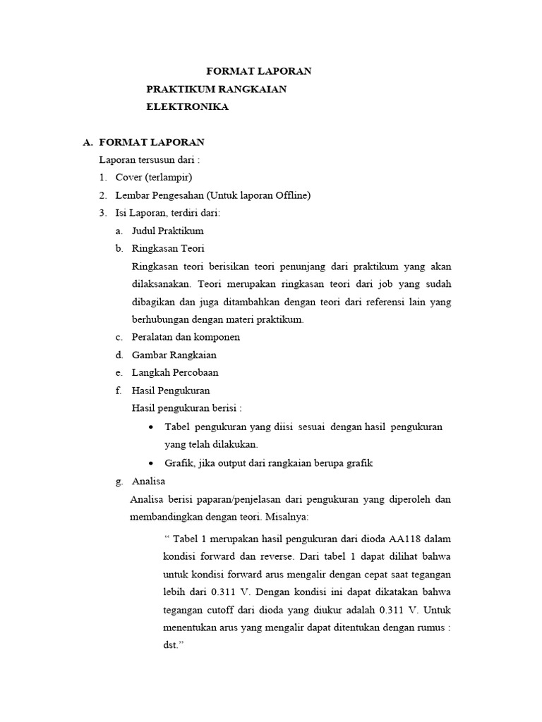 00 - Format Laporan Prak Elka | PDF | Sains & Matematika