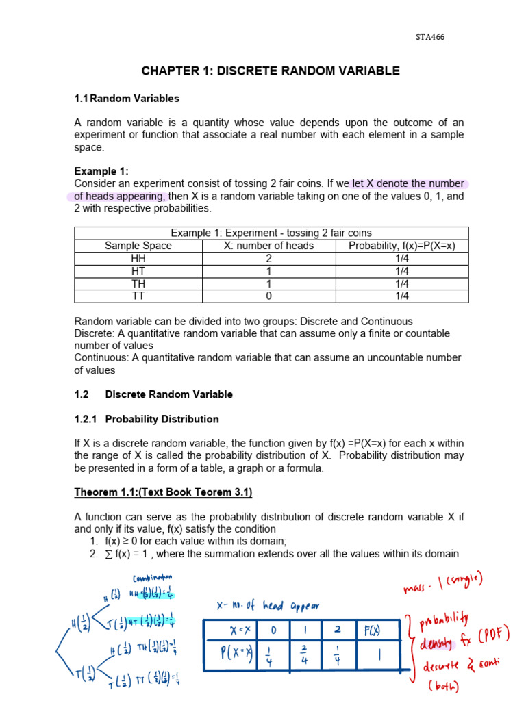 Discrete Random Variables Explained | PDF | Probability Distribution ...