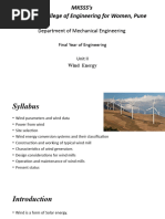 PPT-5 - Wind Energy - Unit-3 | PDF | Wind Power | Wind Turbine