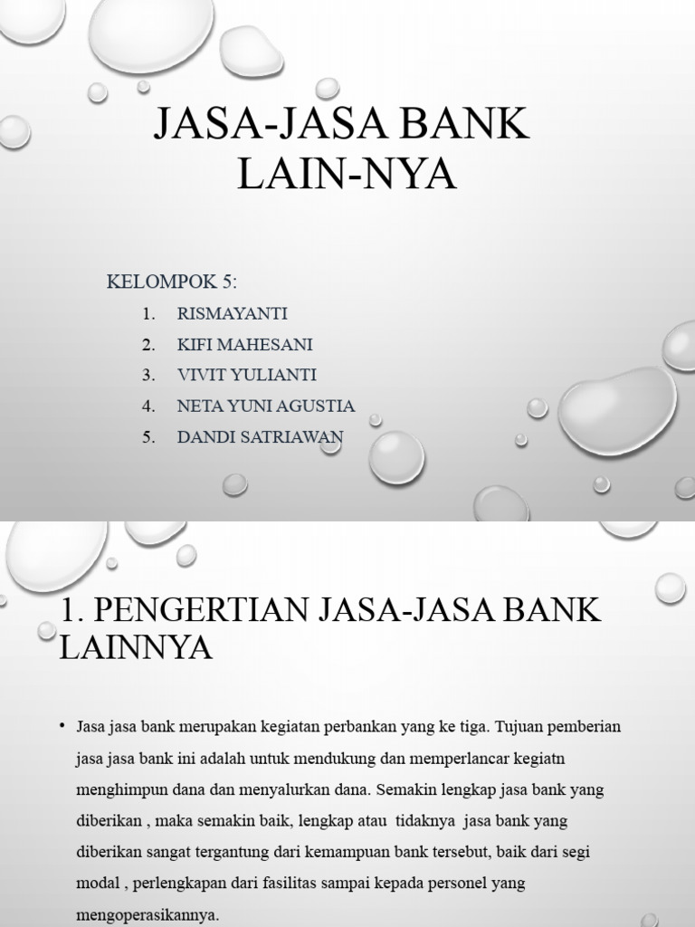 Jenis dan Pengertian Jasa Bank | PDF