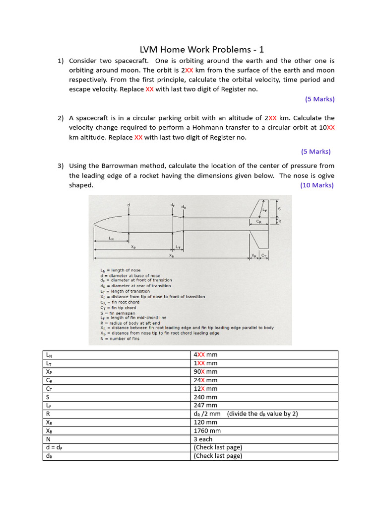 LVM Home Work Problems | PDF | Rocket Engine | Rocket Propellant