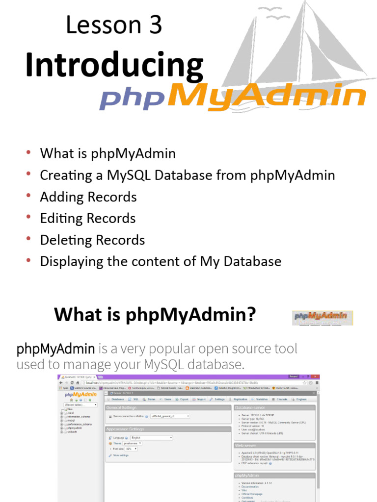 L3 - Introducing phpMyAdmin | PDF