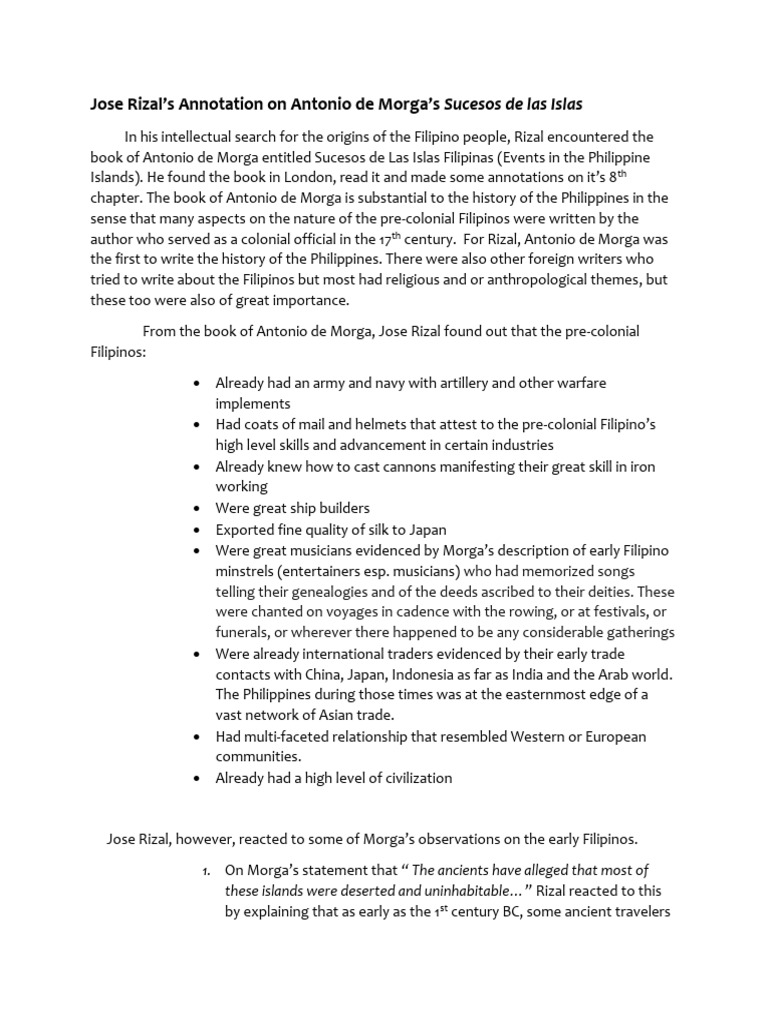 Rizal's Insights on Morga's Philippine History | PDF | Philippines