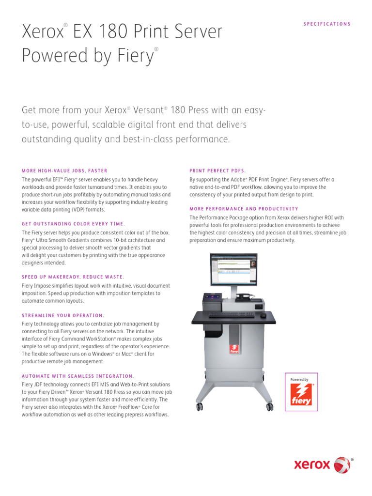 Versant EX 180 Print Server by Fiery | PDF | Microsoft Windows | Software