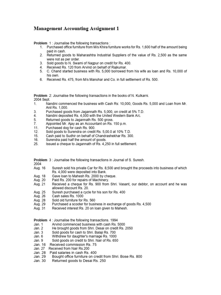 Management Accounting Assignment 1 | Download Free PDF | Cheque | Banks
