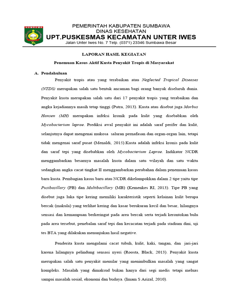 Laporan Hasil Kusta | PDF | Sains & Matematika