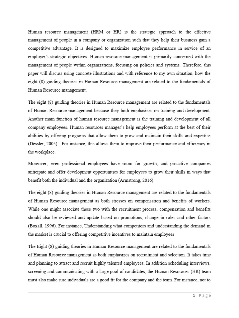 Madam Ngosa - Edu 400 Assignment | PDF | Human Resource Management ...