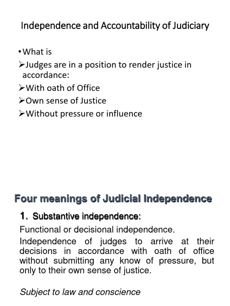 Independence and Accountability of Judiciary | PDF