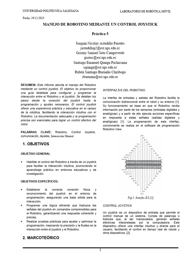 Informe P5. Robotino Mediante Joysticks-1 | PDF | Programa de computadora | Programación