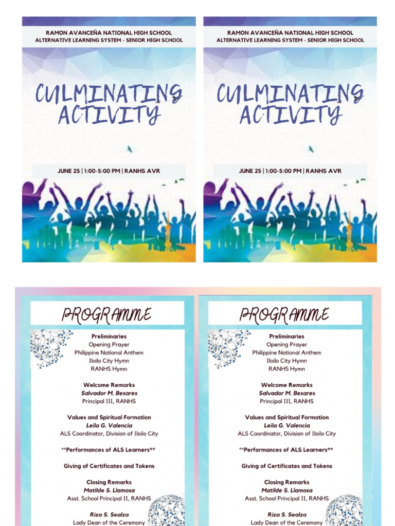 Final Program For ALS Culminating Activity | PDF