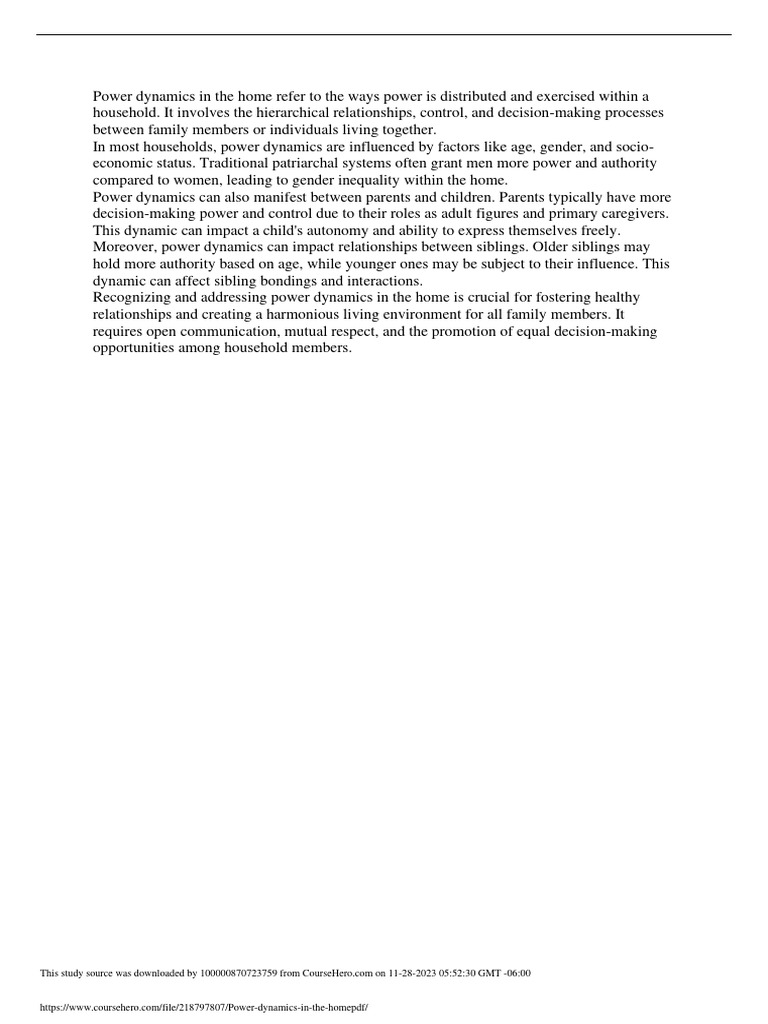 Family Power Dynamics Explained | PDF