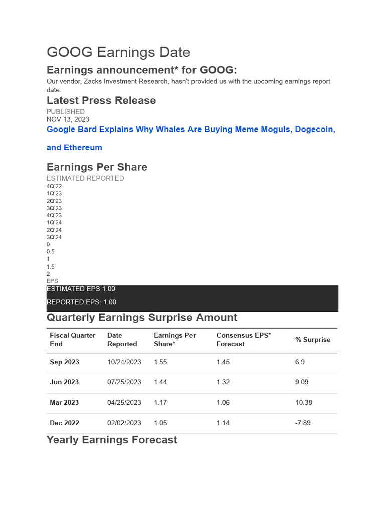 Google Earnings Data | PDF | Economies | Investing