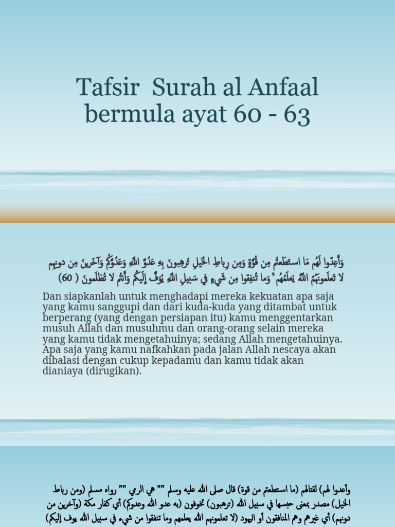 Tafsir Surah Al Anfaal 60 | PDF