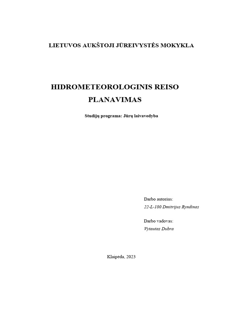 22 L 180 Dmitrijus Ryndinas Meteorologija | PDF