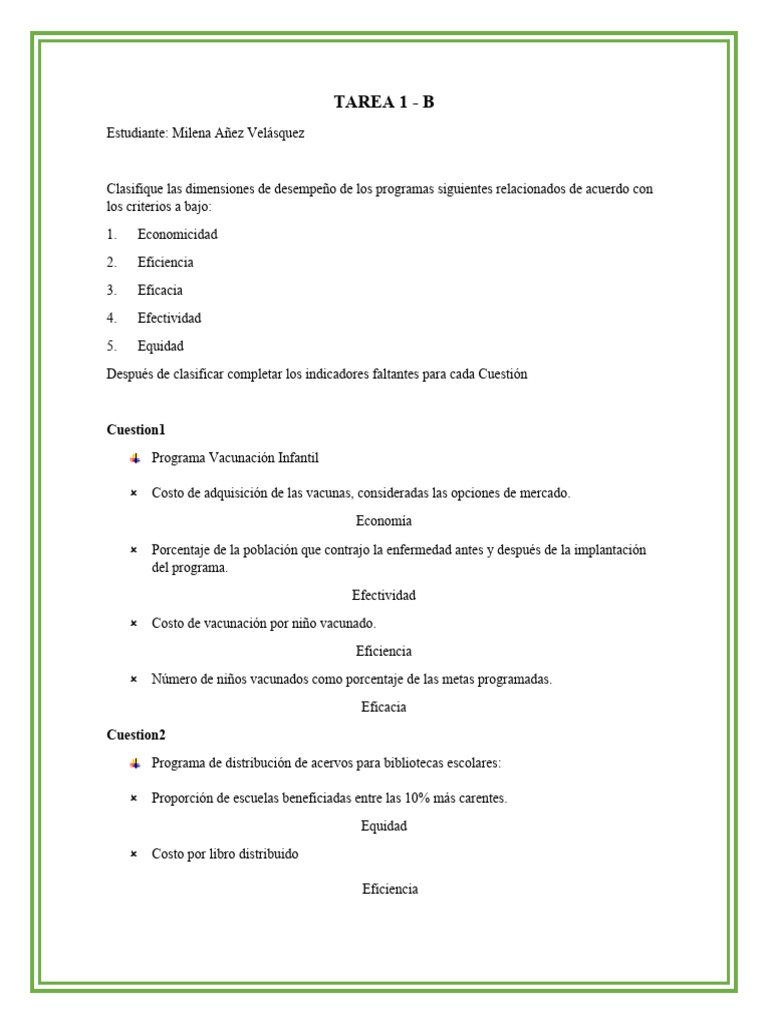 TAREA 1-B Auditoria Operativa | PDF | Desempleo | Economias