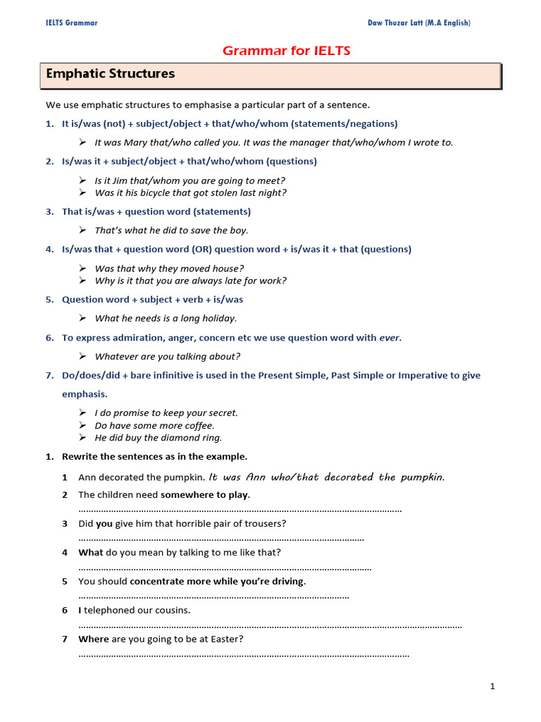 Emphatic and Inversion | PDF | Sentence (Linguistics) | Linguistics