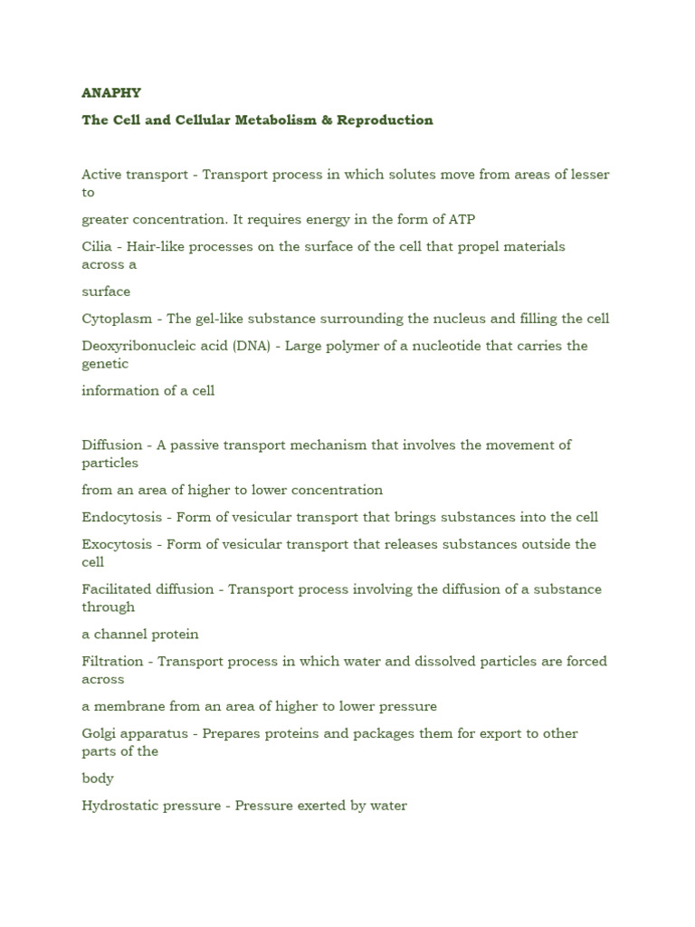 Anaphy Cells | PDF | Cell Membrane | Cell (Biology)