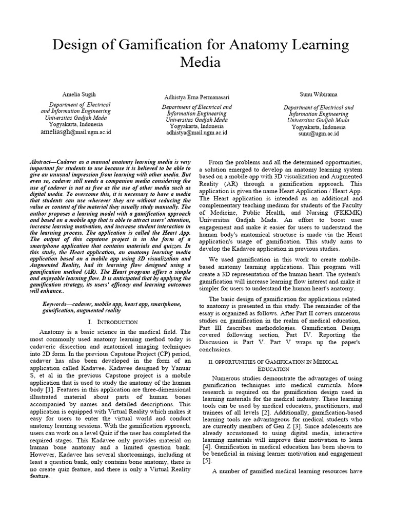 Design - of - Gamification - For - Anatomy - Learning - Media (IEEE Version) | PDF | Augmented ...