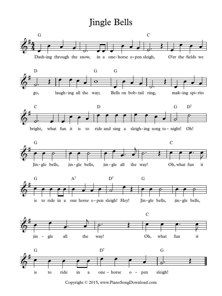 Jingle Bells Lead Sheet | PDF | Religious Songs | Oral Literature