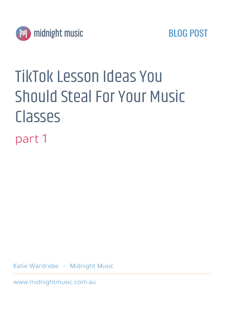 TikTok Lesson Ideas You Should Steal For Your Music Classes Part 1 ...
