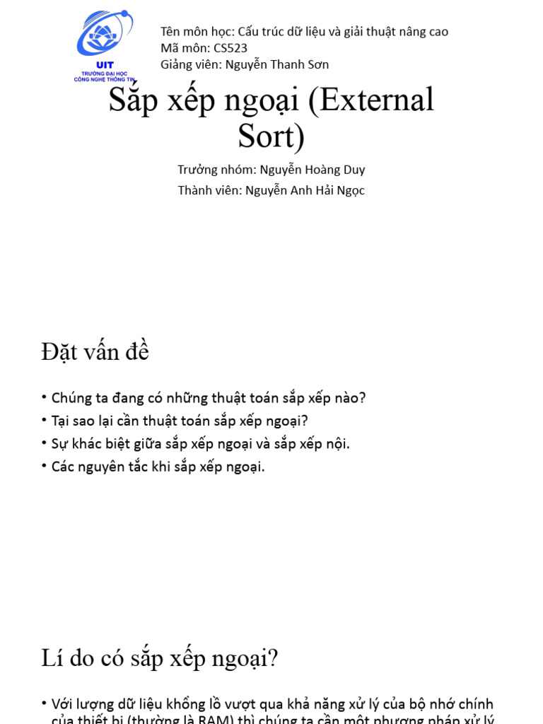 Sắp Xếp Ngoại (External Sort) | PDF