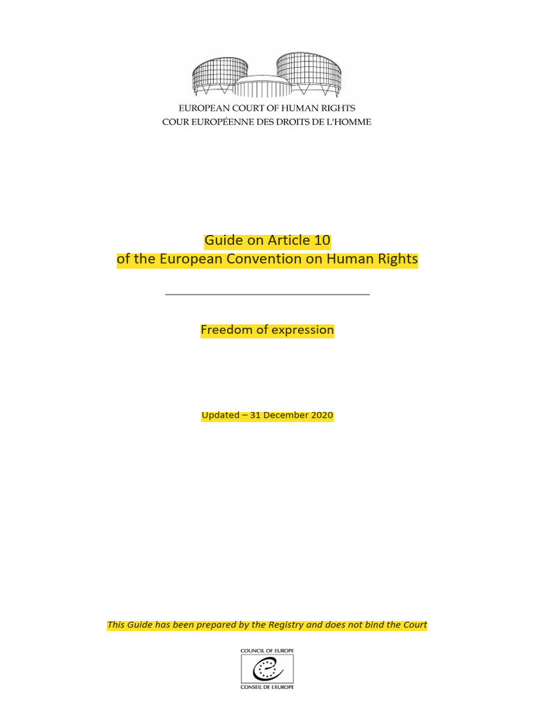 Article 10 ECHR Guide | PDF | European Convention On Human Rights ...