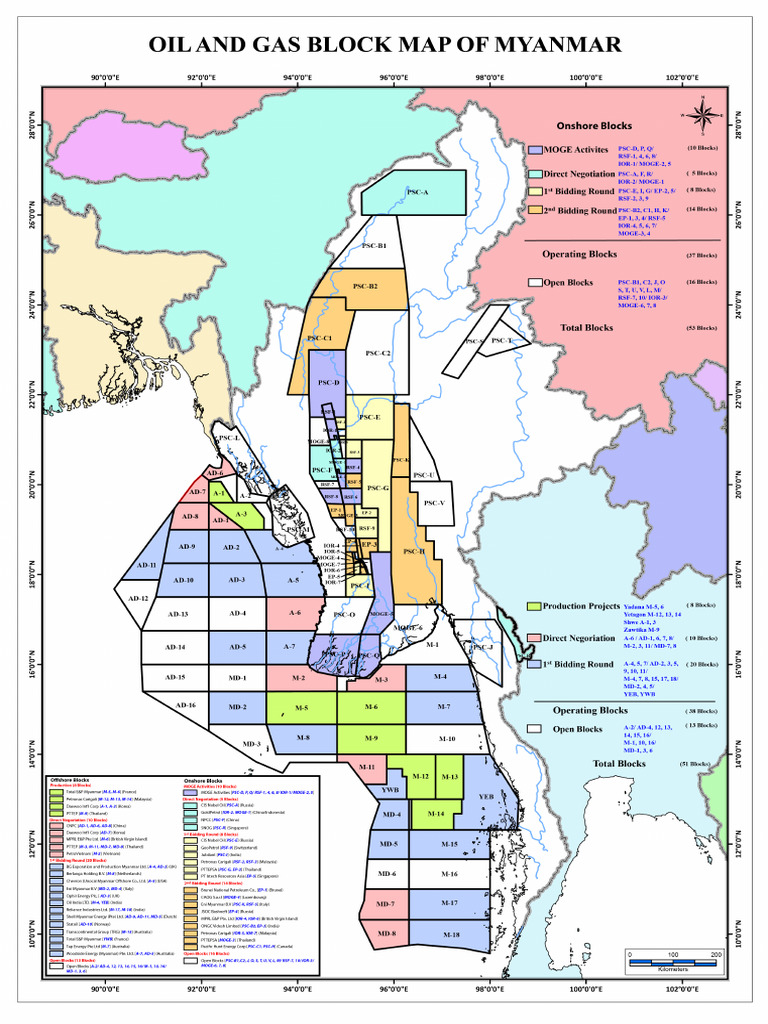 Myanmar Oil and Gas Block Map | PDF