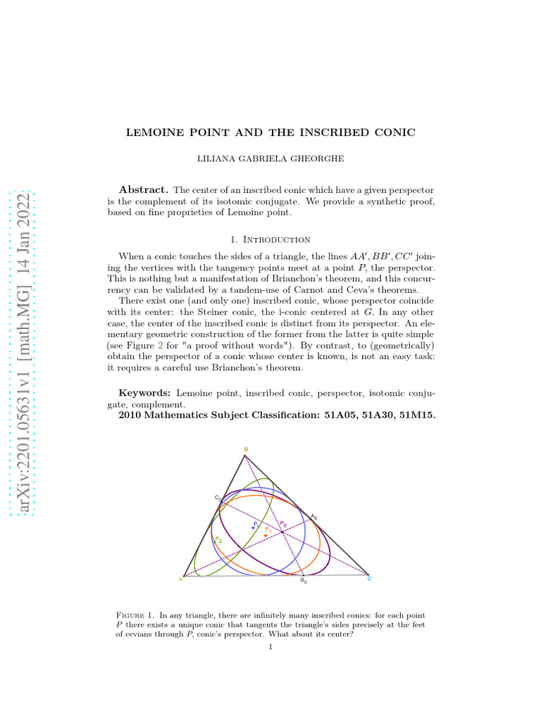 Fine Proprieties of Lemoine Point and The Inscribe | PDF | Triangle ...