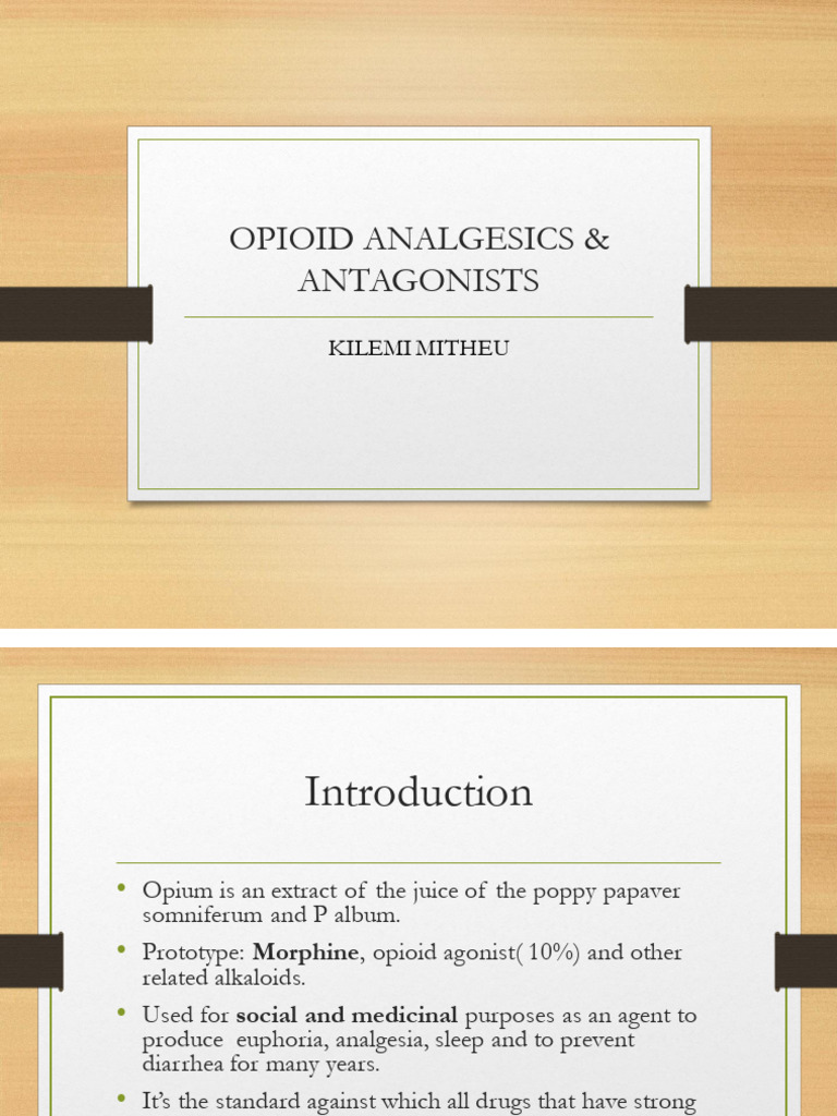 Opiod Analgesics &antagonists | PDF | Opioid | Morphine