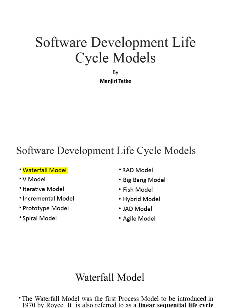 2 SDLC Model Waterfall Model | PDF | Software Development Process | Computer Engineering